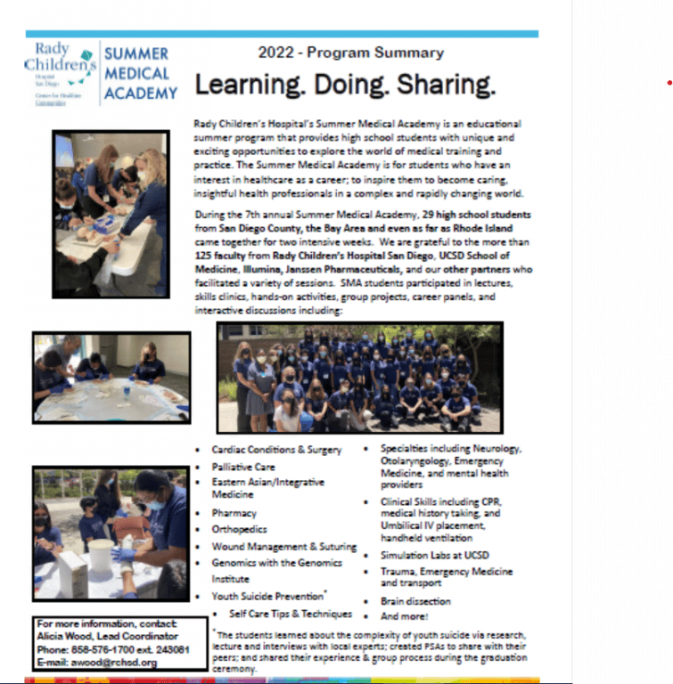 About Summer Medical Academy | Health Scholars